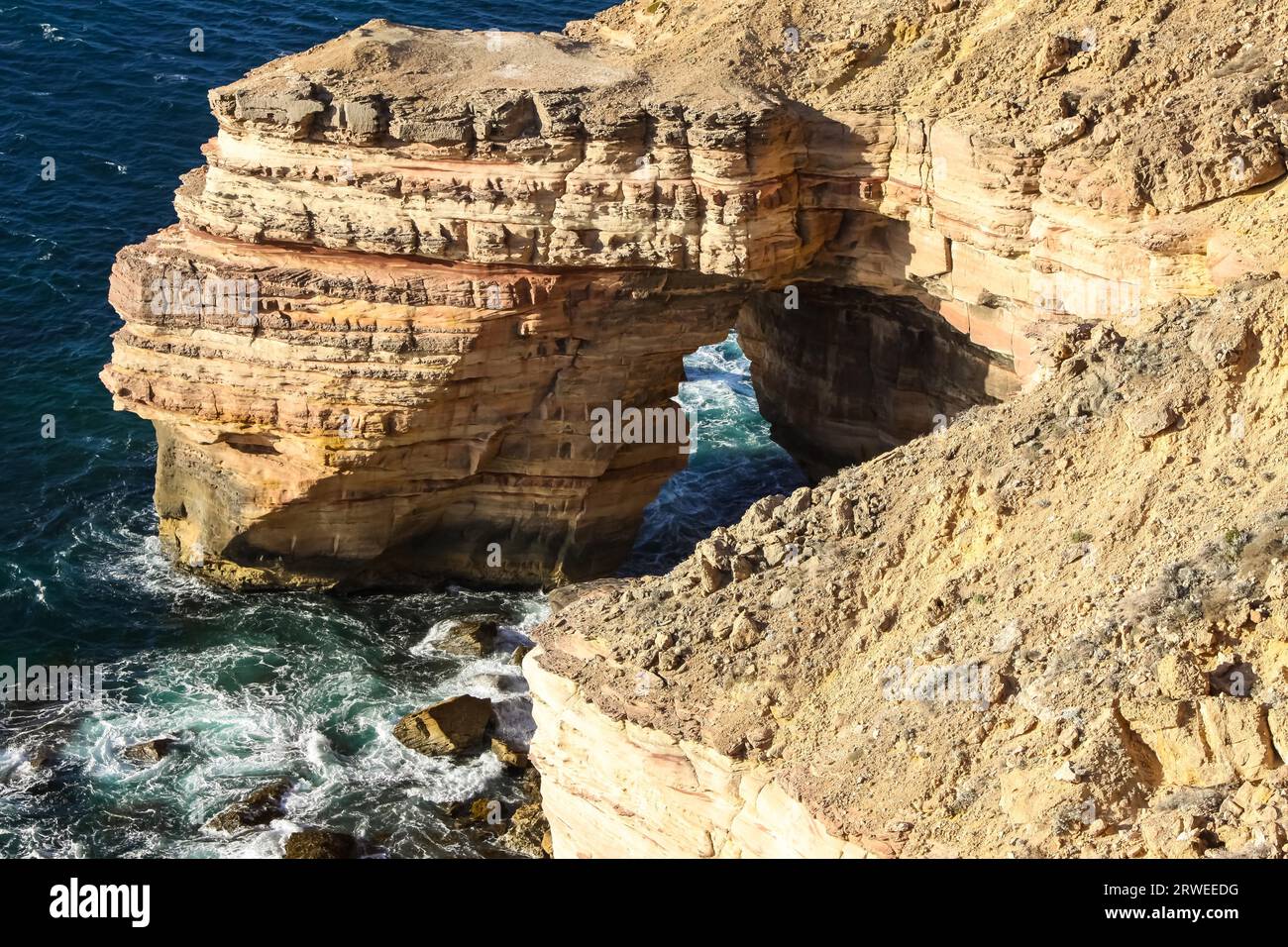 View of scenic natural bridge in Kalbarri National Park, Western ...