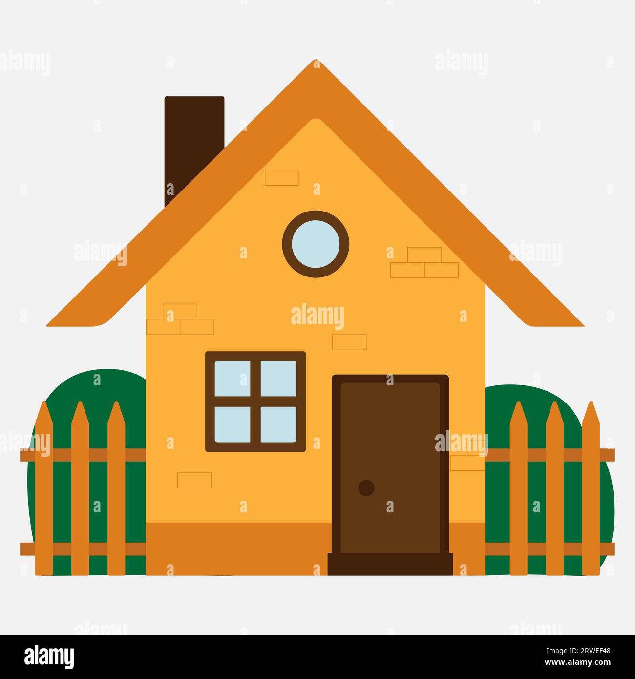 Architecture house fence town Stock Vector Images - Alamy