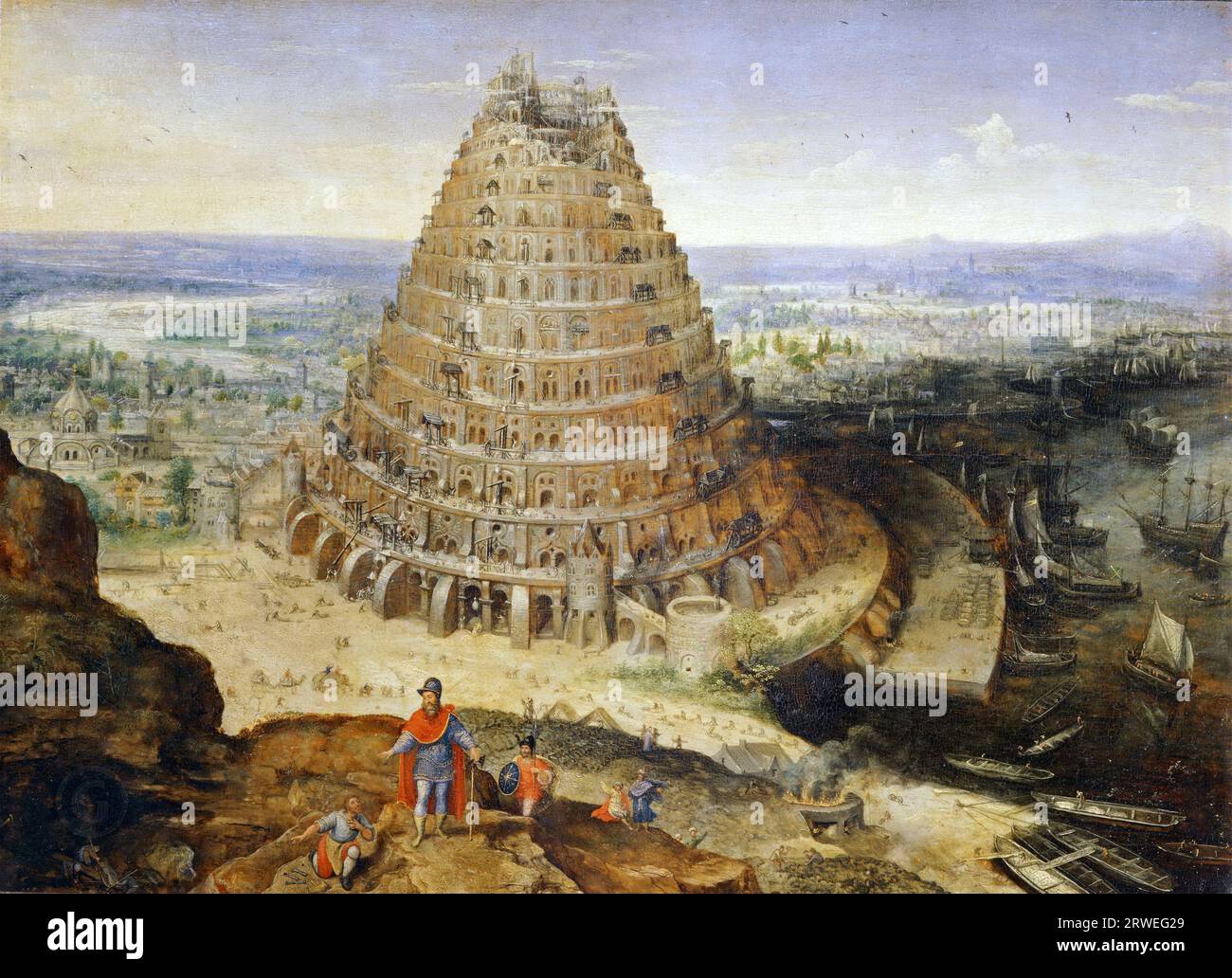 Lucas van Valckenborch -- The Tower of Babel 1594, 41х56 Stock Photo ...