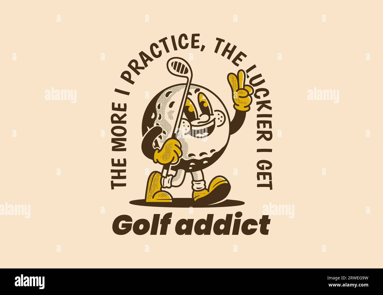 Golf addict. The more I practice, the luckier I get. Vintage mascot ...
