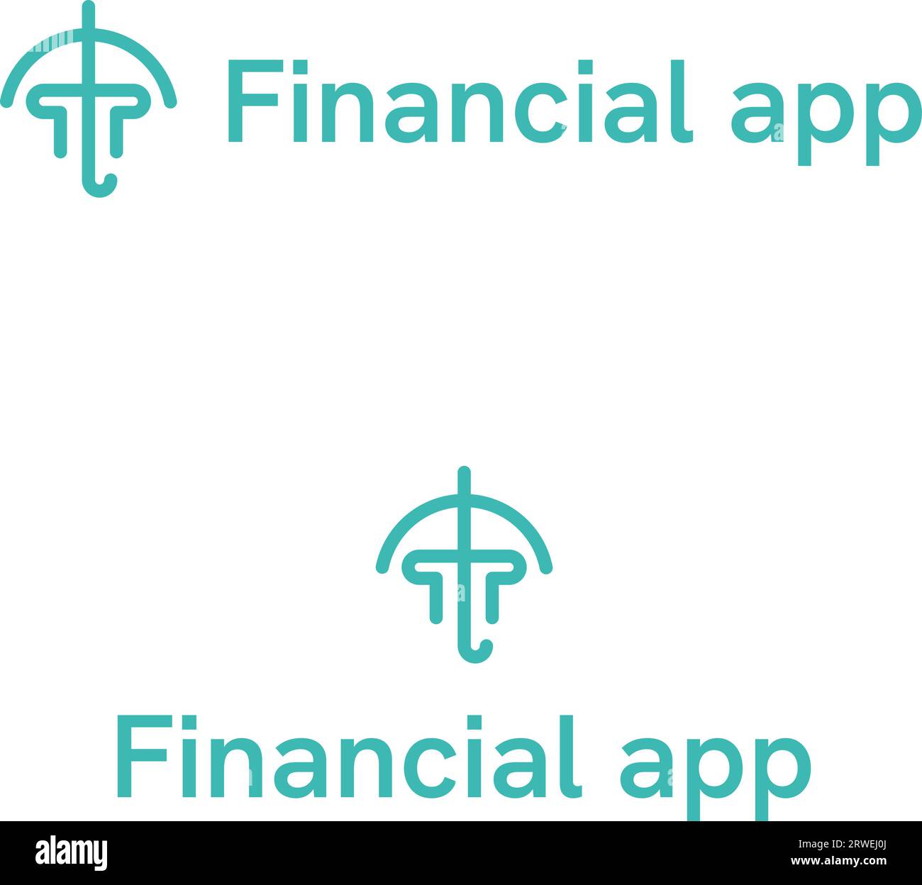 Financial app text with sturdy pillar and umbrella logo Stock Vector ...