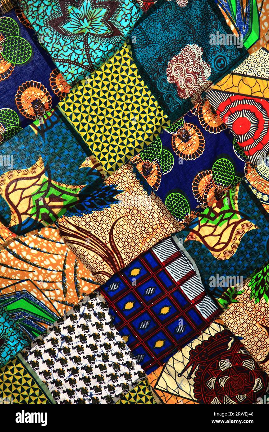 Colourful African patchwork, taken up in full-format in the Stock Photo ...