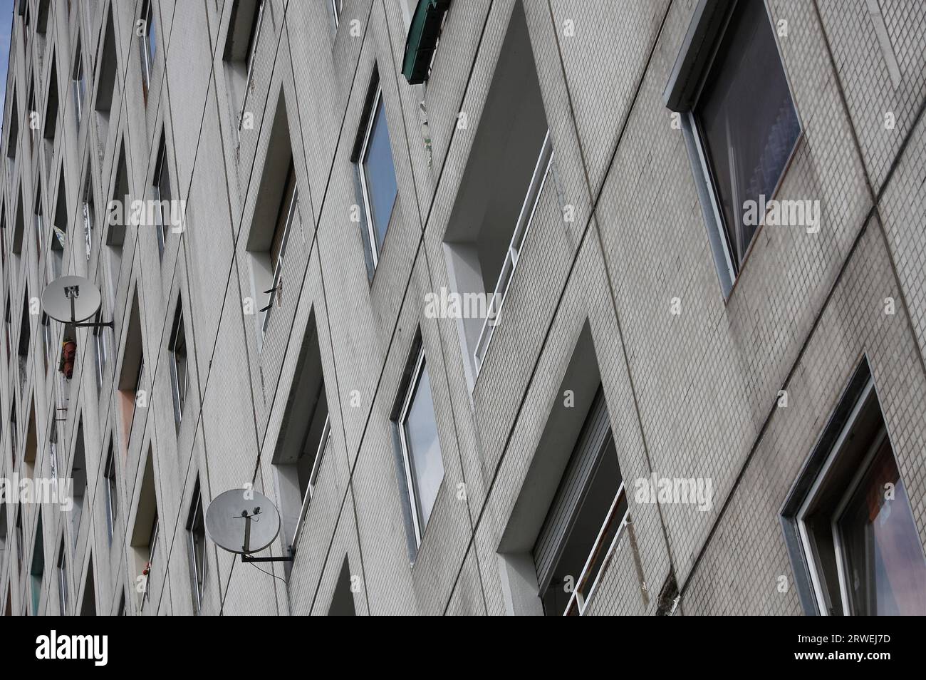High-rise building with social housing, photographed full-size Stock ...