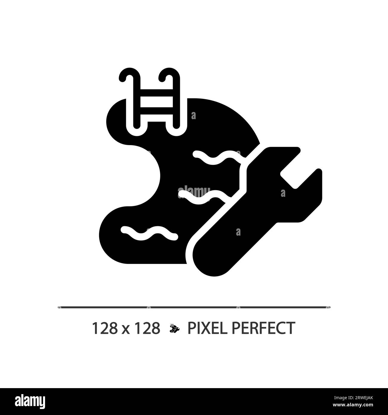 2D glyph style swimming pool maintenance icon Stock Vector Image & Art ...