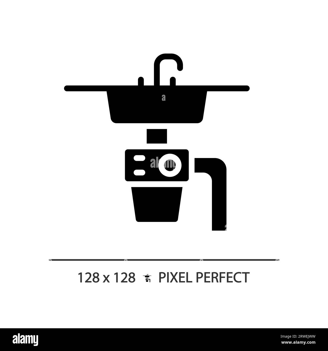 2D black glyph style sink icon Stock Vector Image & Art - Alamy