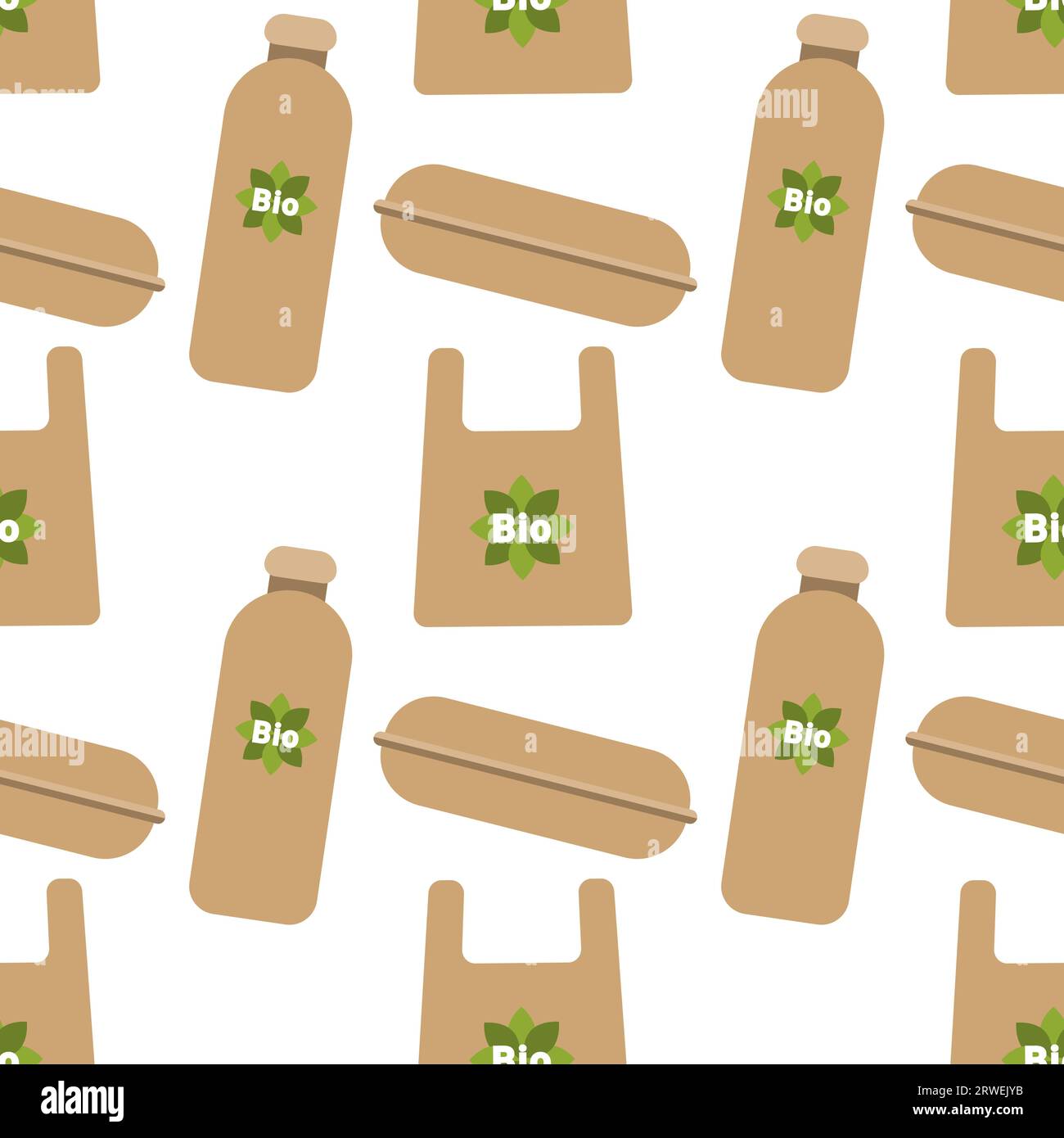 Pattern biodegradable packaging bag box container bottle. Ecology ...