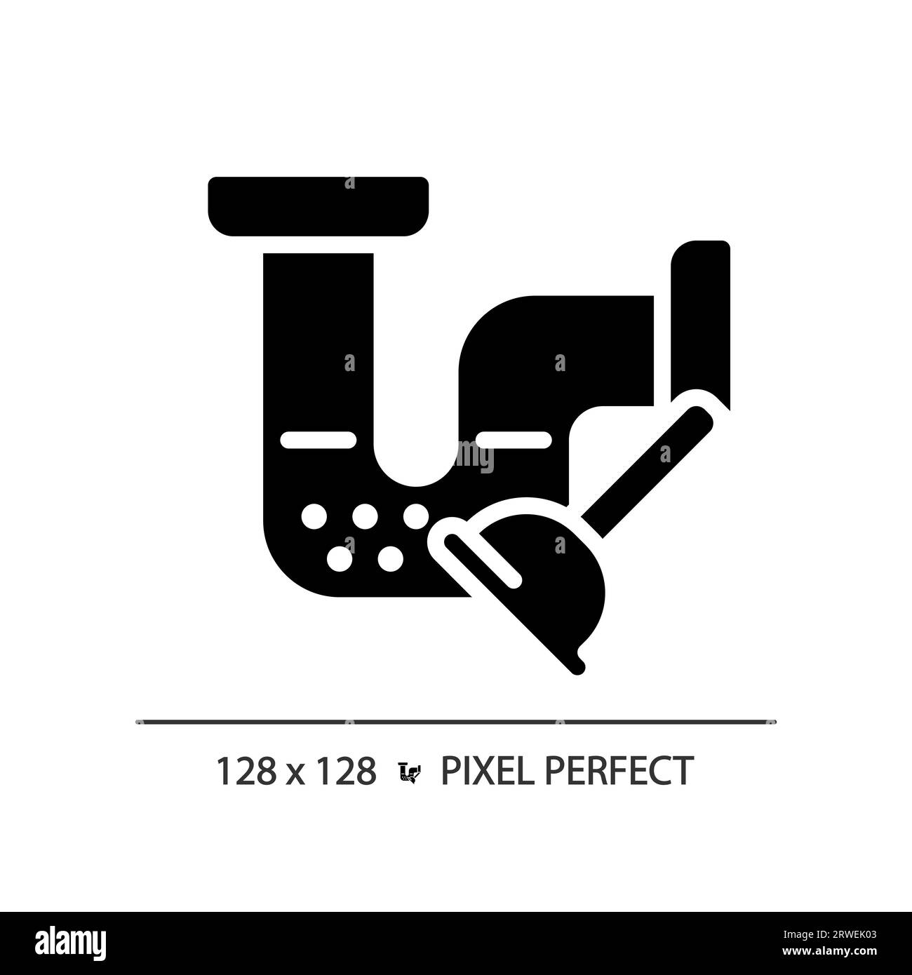 2D black glyph style drain blockage and plunger icon Stock Vector Image ...