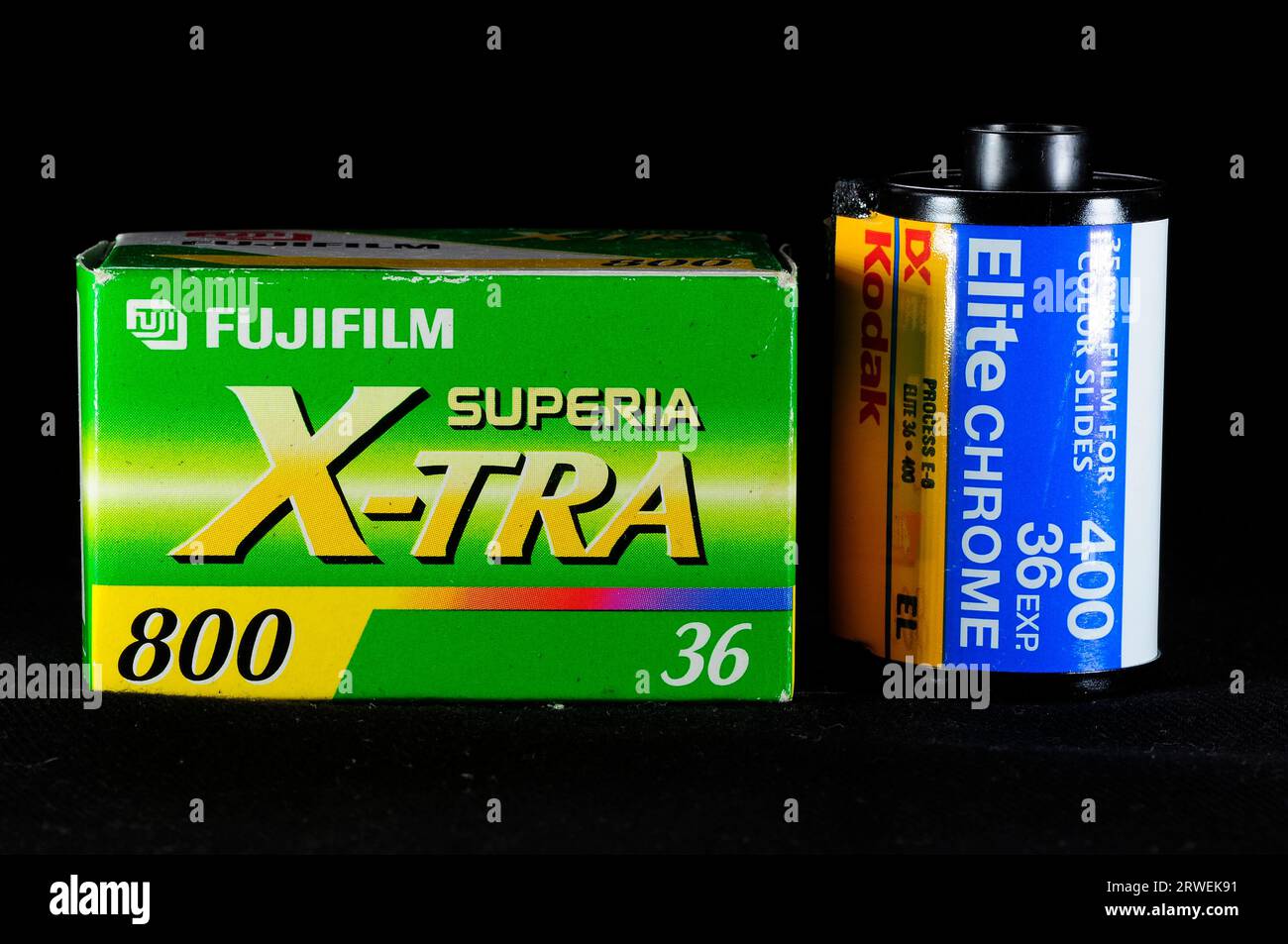 Vintage 35mm Fuji and Kodak film Stock Photo - Alamy