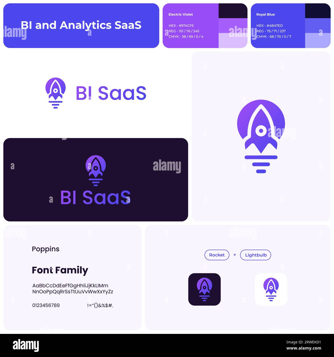 BI and analytics SaaS brand unique template creative logo Stock Vector ...