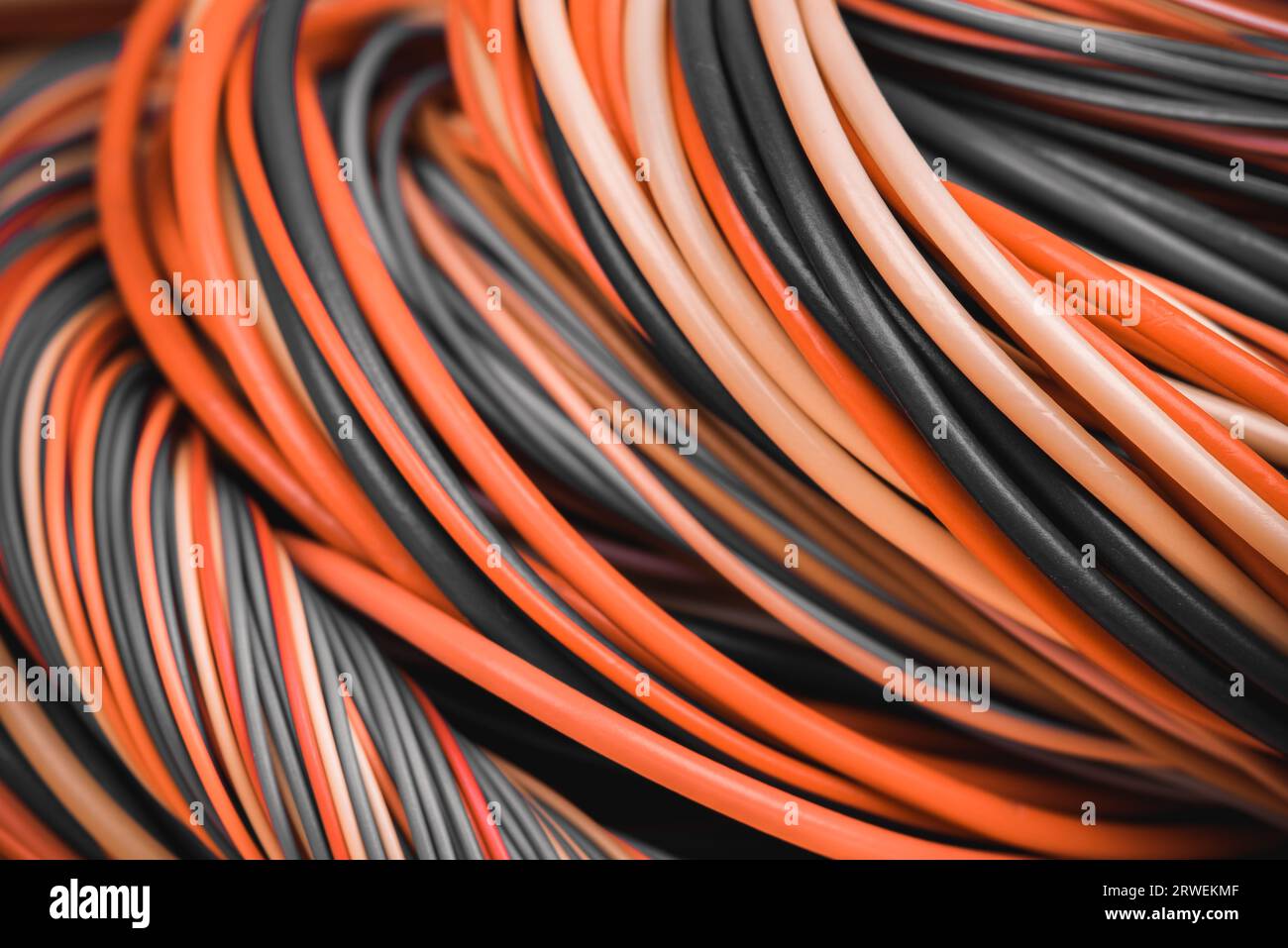Electric Wiring Multicolored Installation Cable Close-up Stock Photo ...