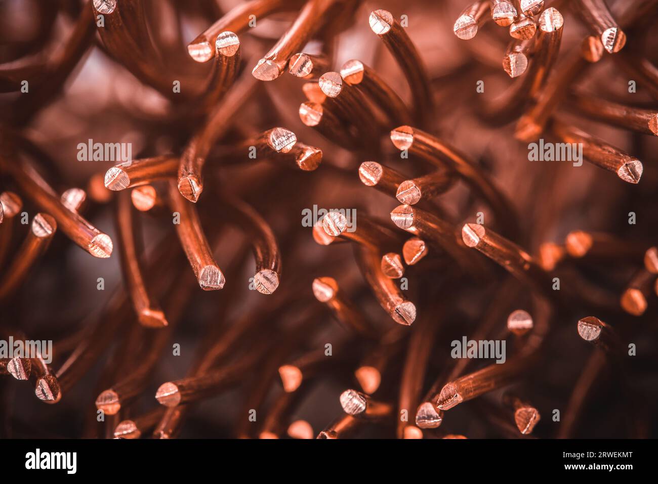 Copper wire cable, component of raw material and metals industry Stock ...