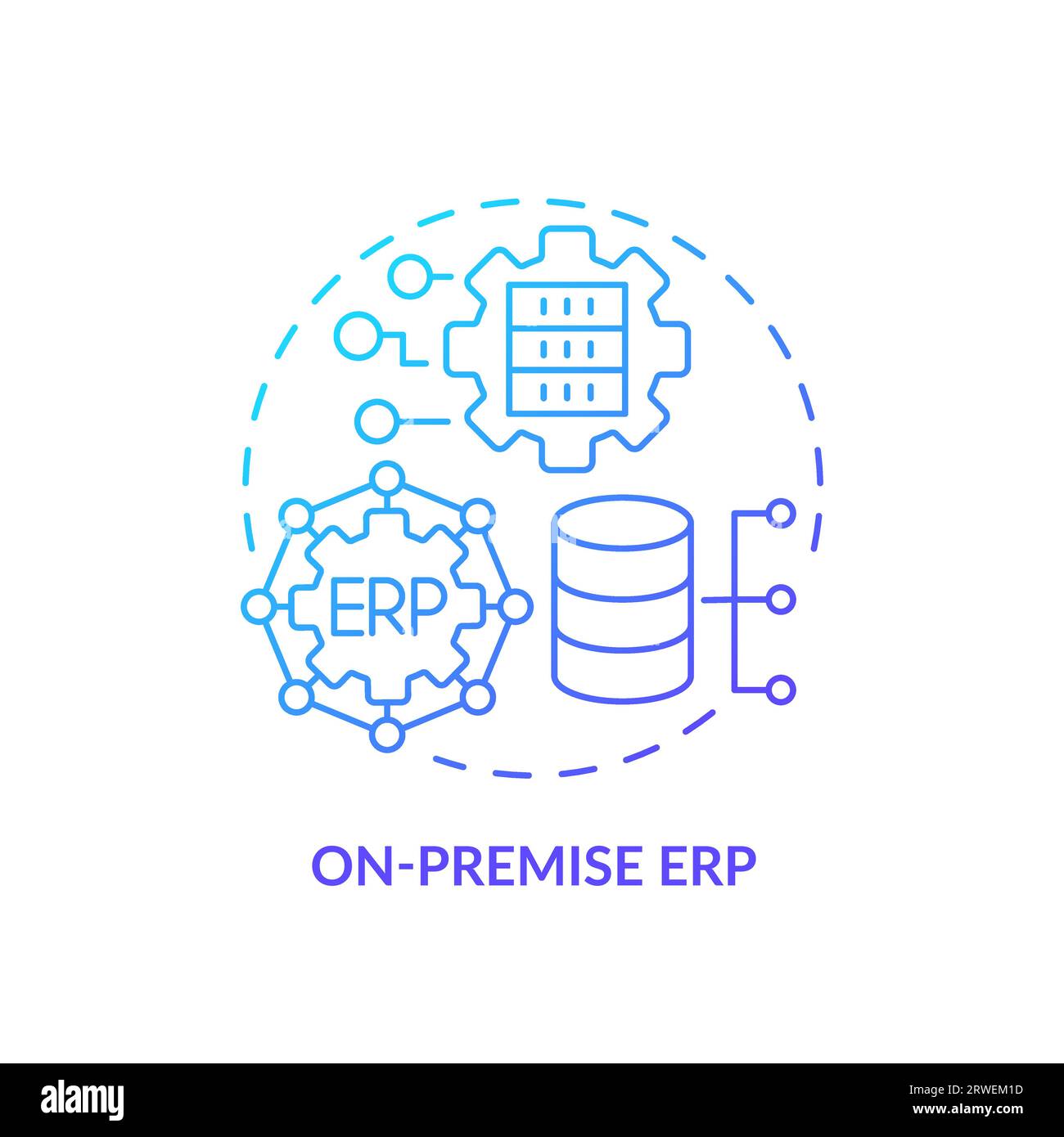 2D gradient on-premise ERP line icon concept Stock Vector Image & Art ...