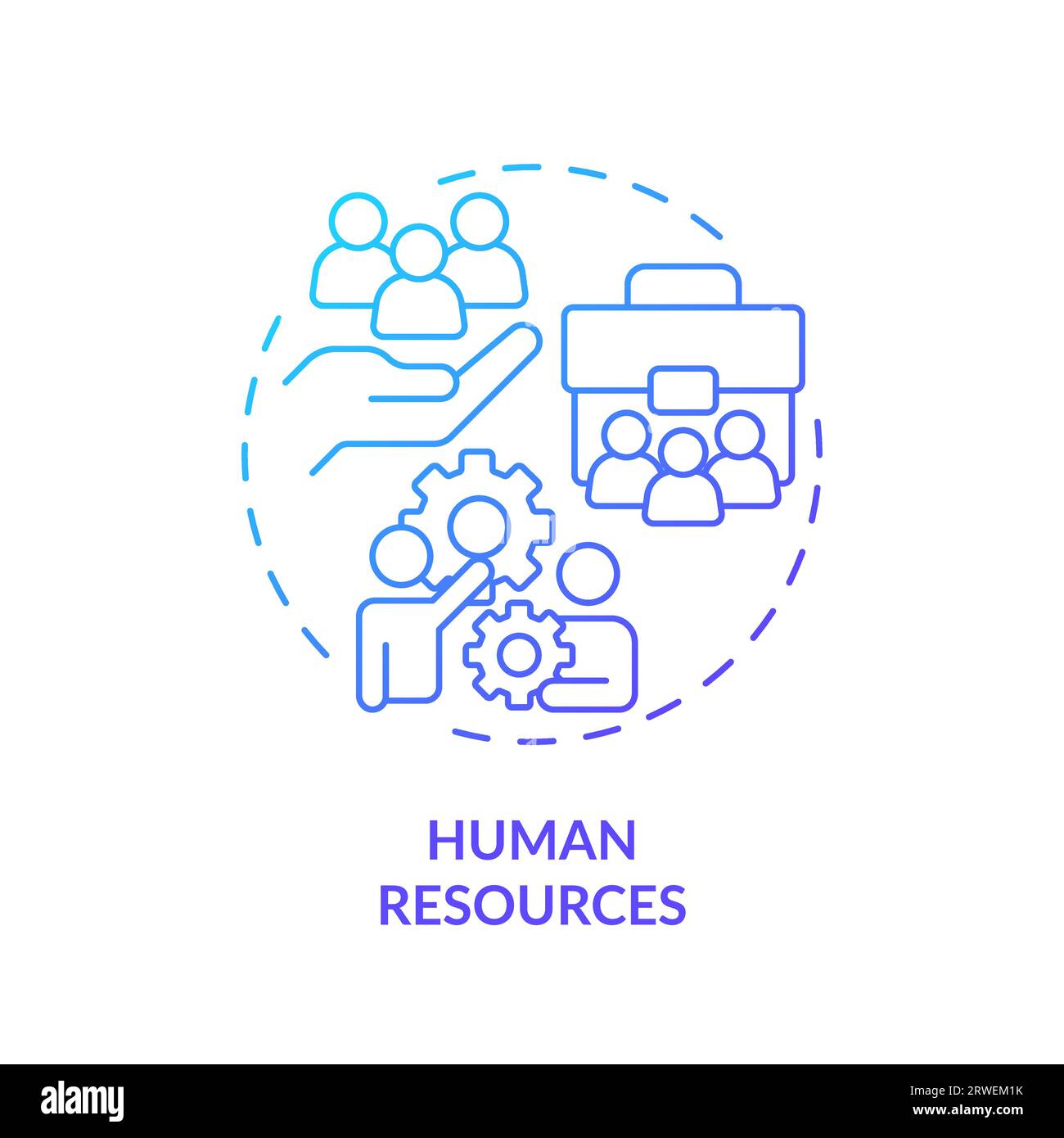 2D gradient human resources line icon concept Stock Vector Image & Art ...