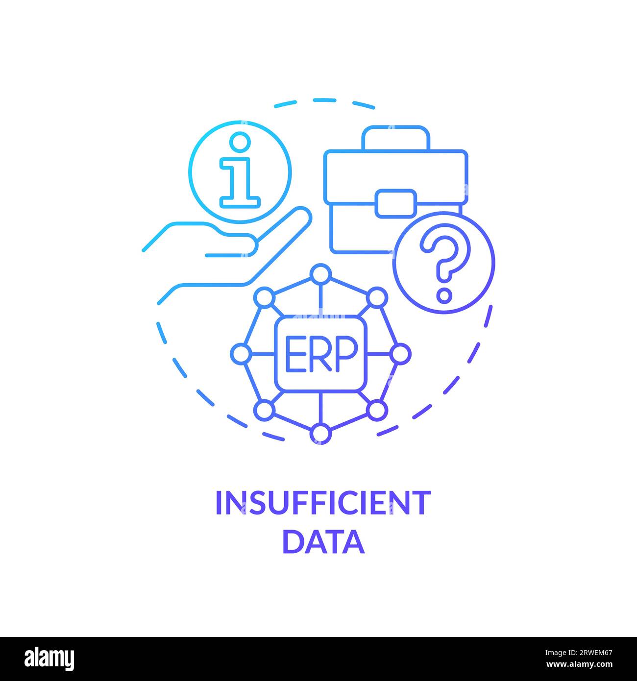 2d Gradient Insufficient Data Line Icon Concept Stock Vector Image