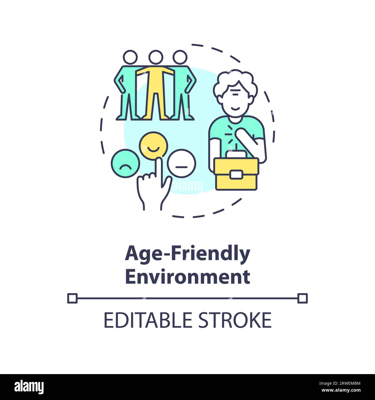 2D age friendly environment line icon concept Stock Vector Image & Art ...