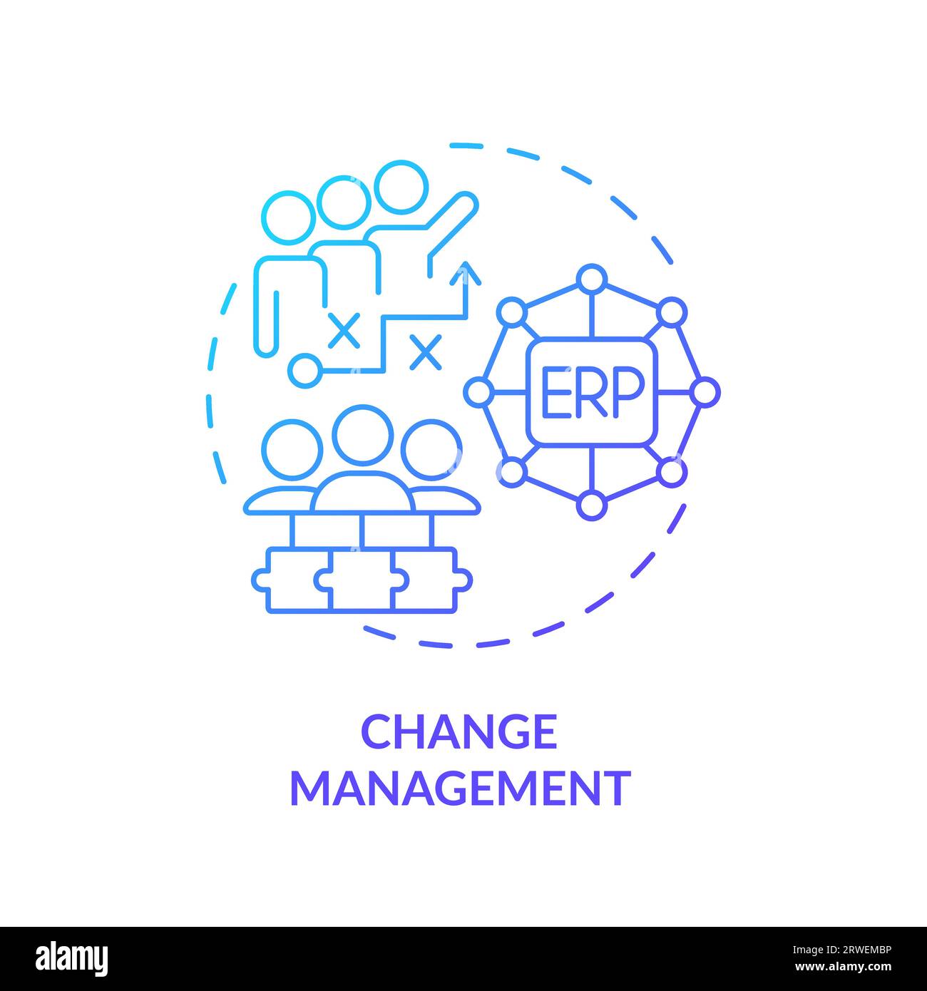 2D gradient change management line icon concept Stock Vector Image & Art - Alamy