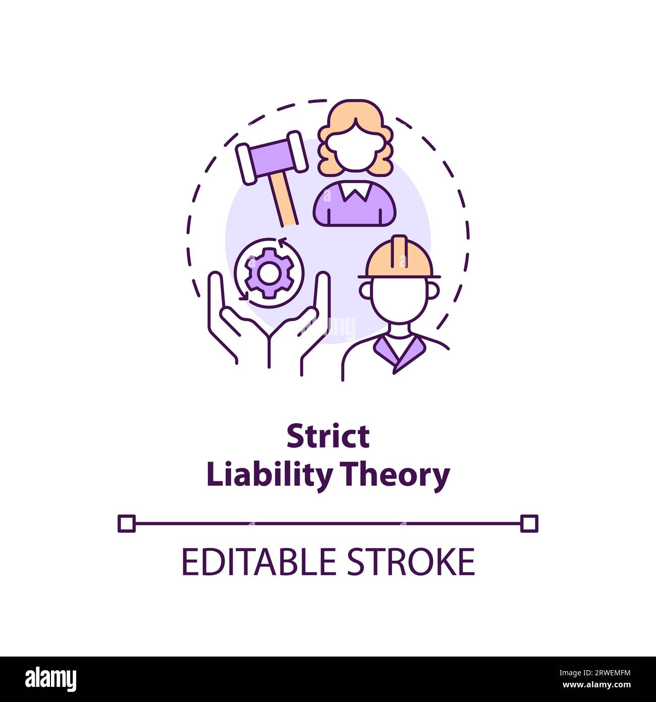 2D customizable strict liability theory line icon concept Stock Vector ...