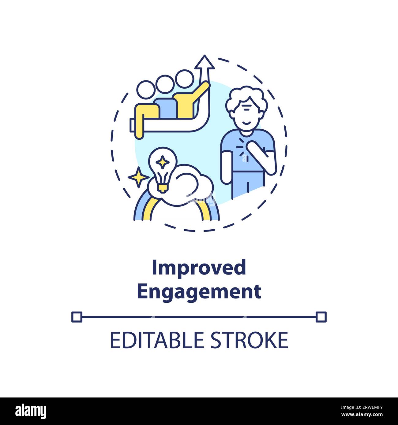 2D customizable improved engagement line icon concept Stock Vector ... 2D customizable improved engagement line icon concept Stock Vector ...