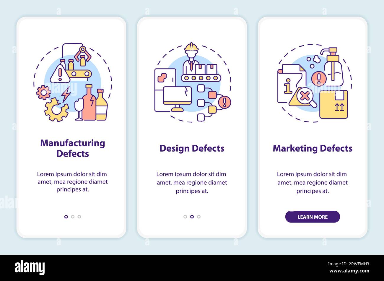 Walkthrough product liability with linear icons concept Stock Vector Image & Art - Alamy