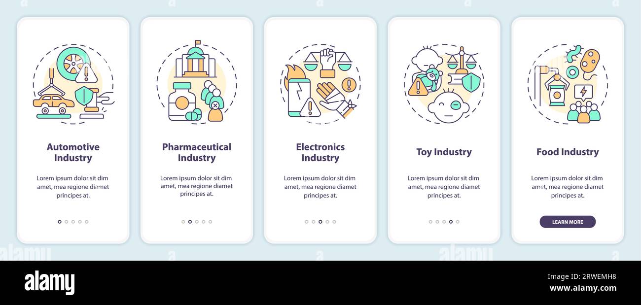 Walkthrough product liability with thin line icons concept Stock Vector Image & Art - Alamy