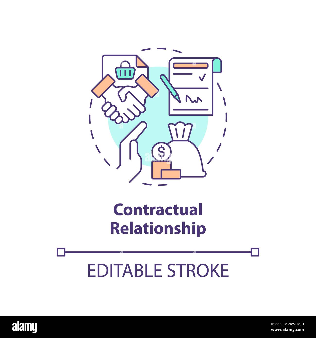 2D customizable contractual relationship line icon concept Stock Vector ... 2D customizable contractual relationship line icon concept Stock Vector ...