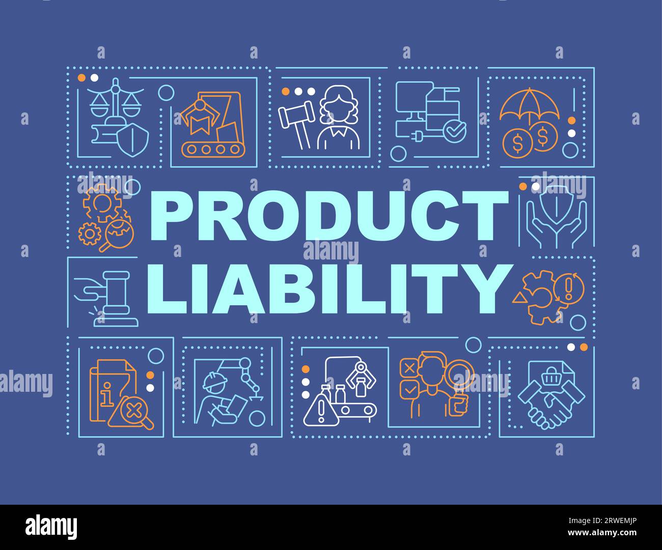 Product liability text with thin line icons Stock Vector Image & Art - Alamy