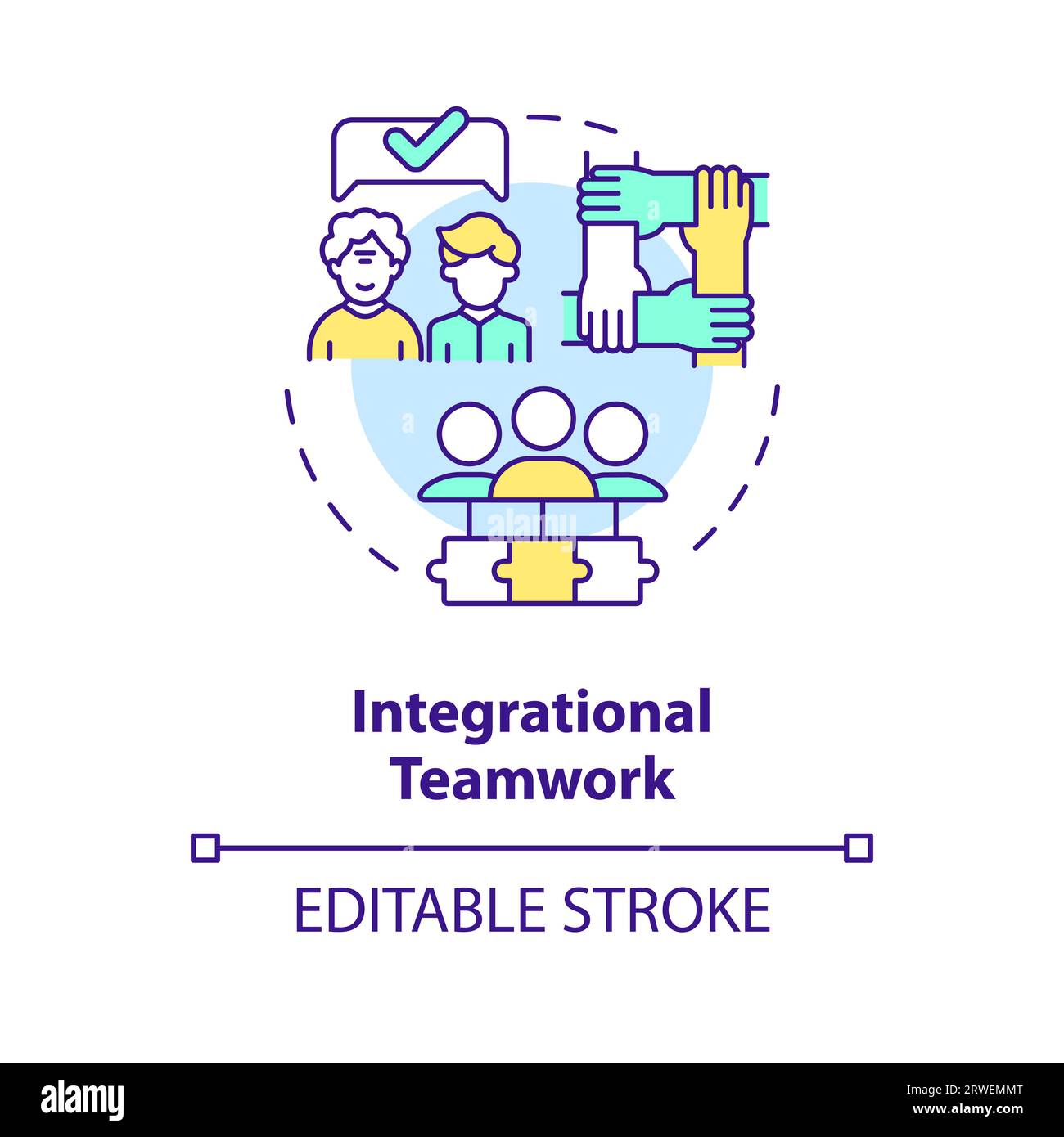 2D customizable integrational teamwork line icon concept Stock Vector ... 2D customizable integrational teamwork line icon concept Stock Vector ...