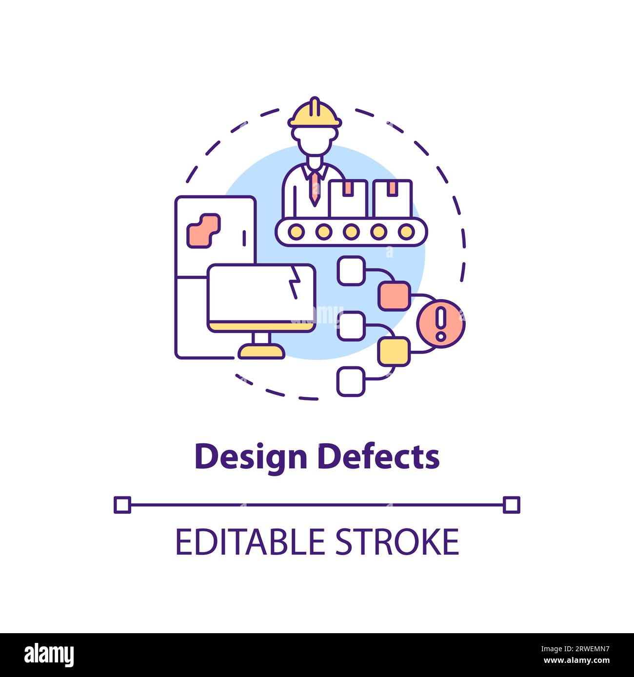 2d Customizable Design Defects Line Icon Concept Stock Vector Image