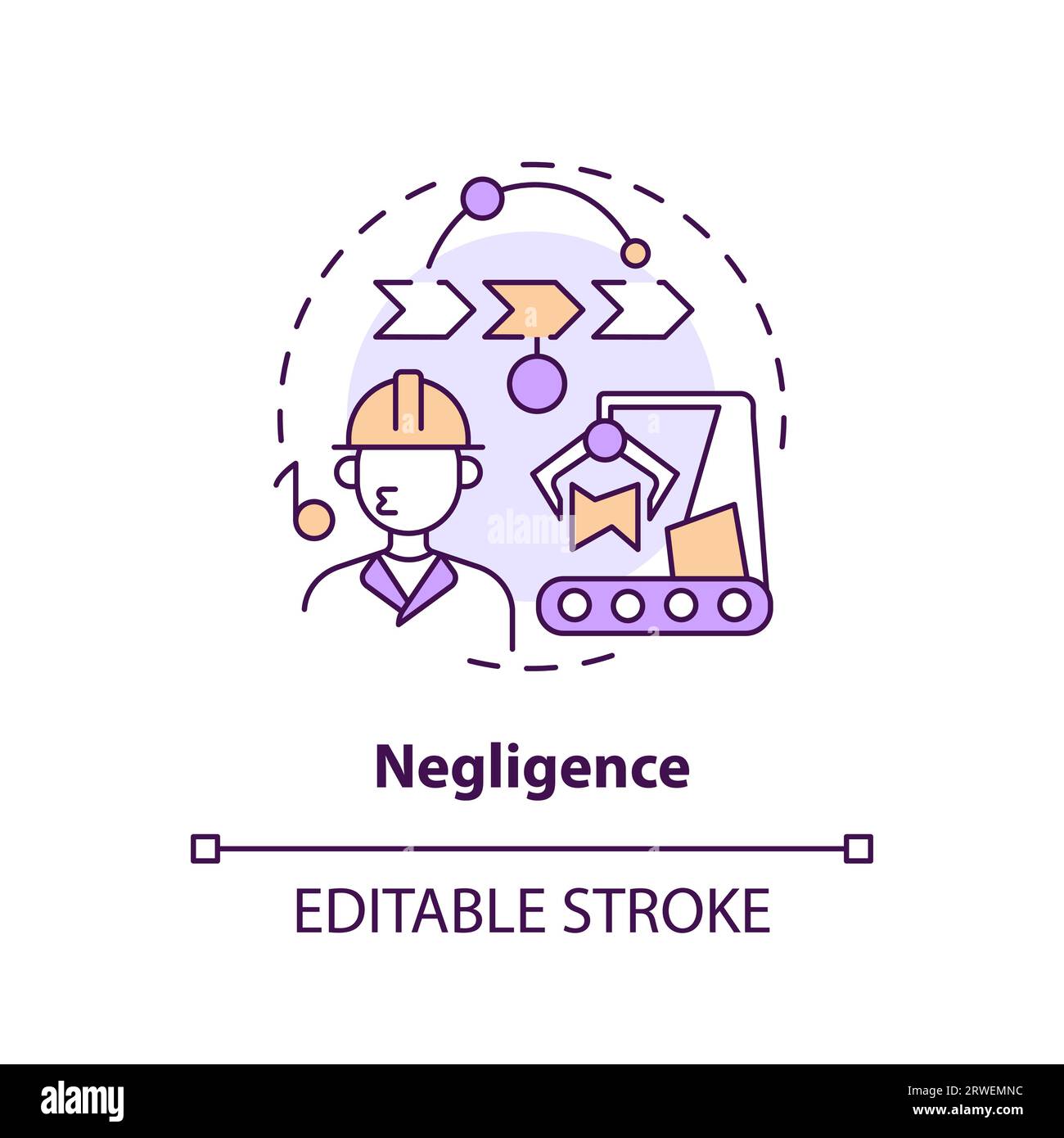 2D customizable negligence line icon concept Stock Vector Image & Art ...