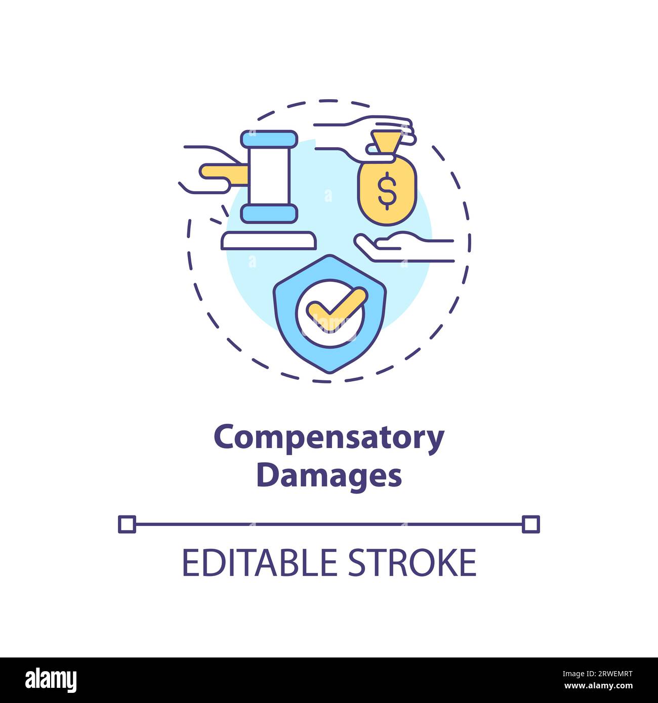 2D customizable compensatory damages line icon concept Stock Vector ... 2D customizable compensatory damages line icon concept Stock Vector ...