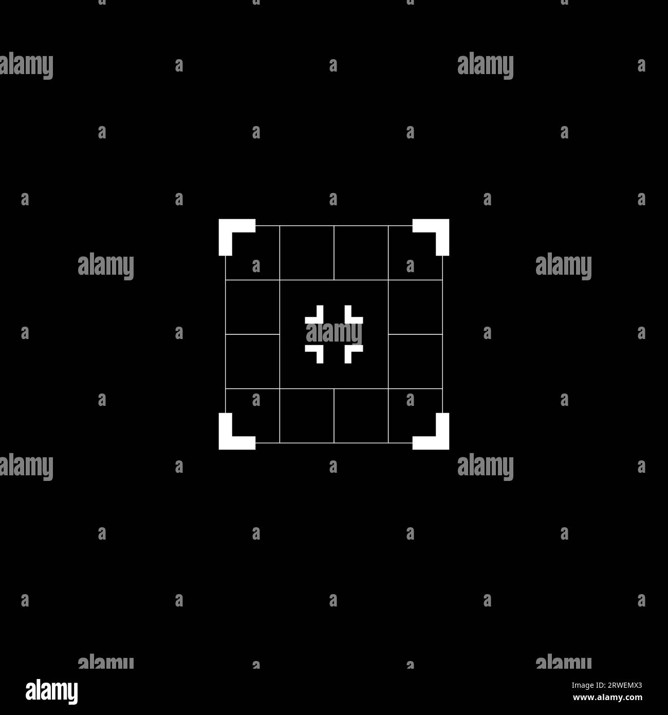 Cyberpunk style rectangle HUD target. Futuristic GUI square target ...