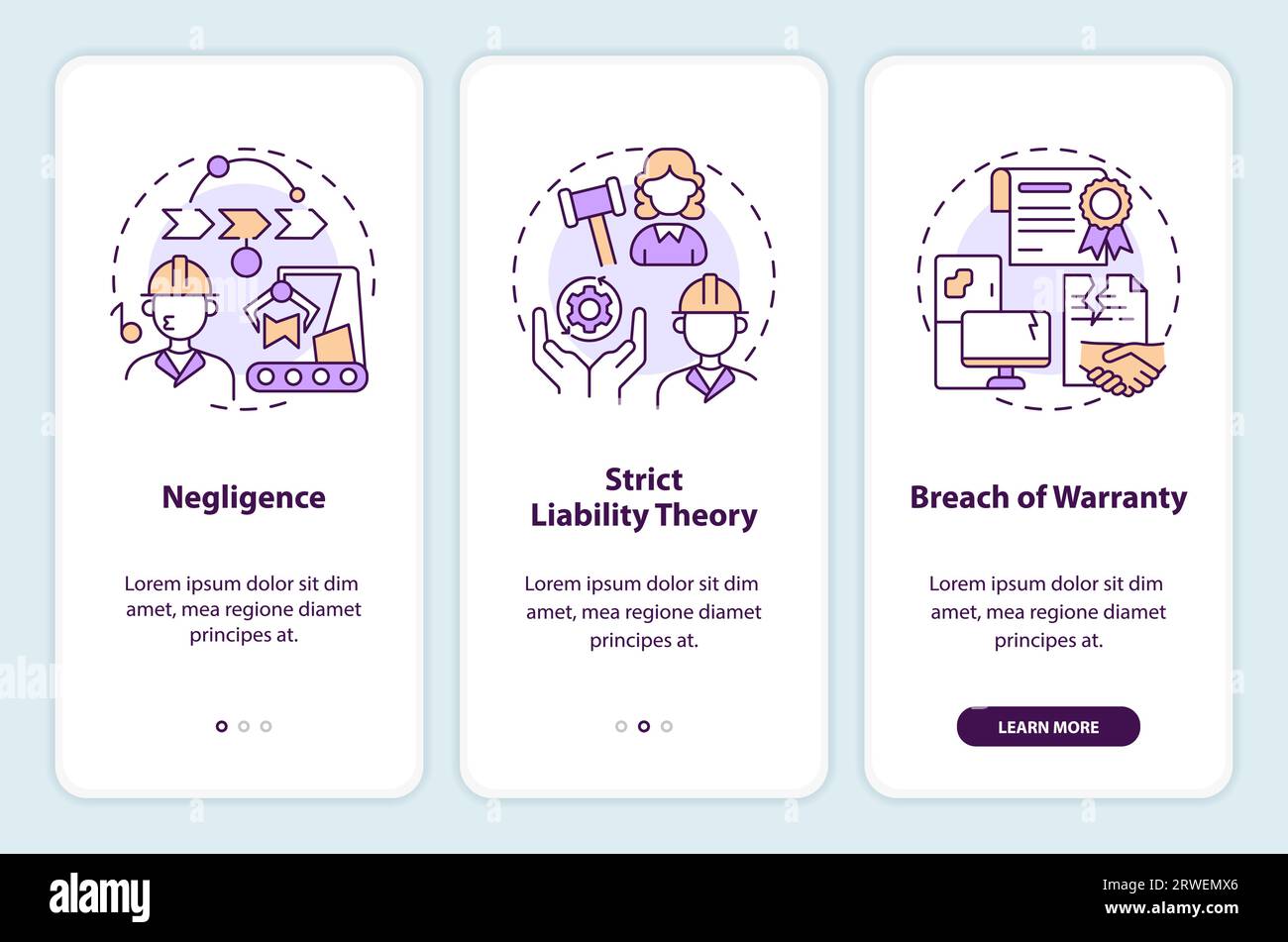 Walkthrough product liability with thin line icons concept Stock Vector Image & Art - Alamy