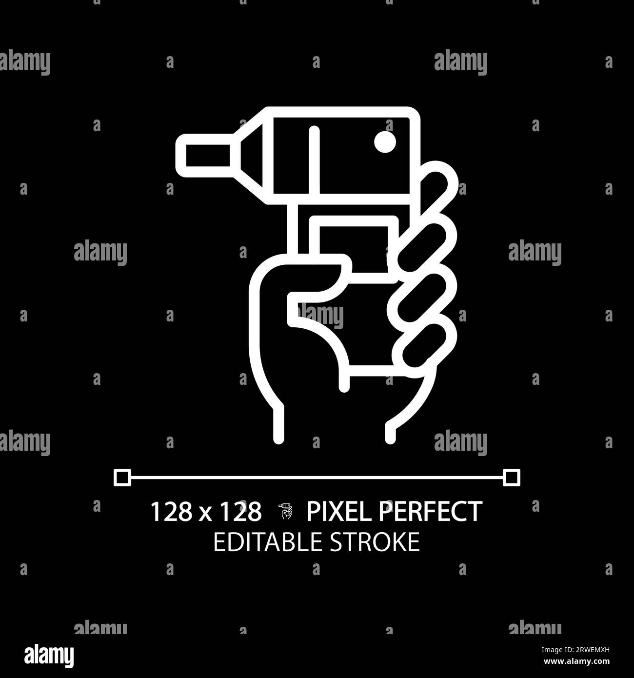 Spirometer pixel perfect white linear icon for dark theme Stock Vector ...