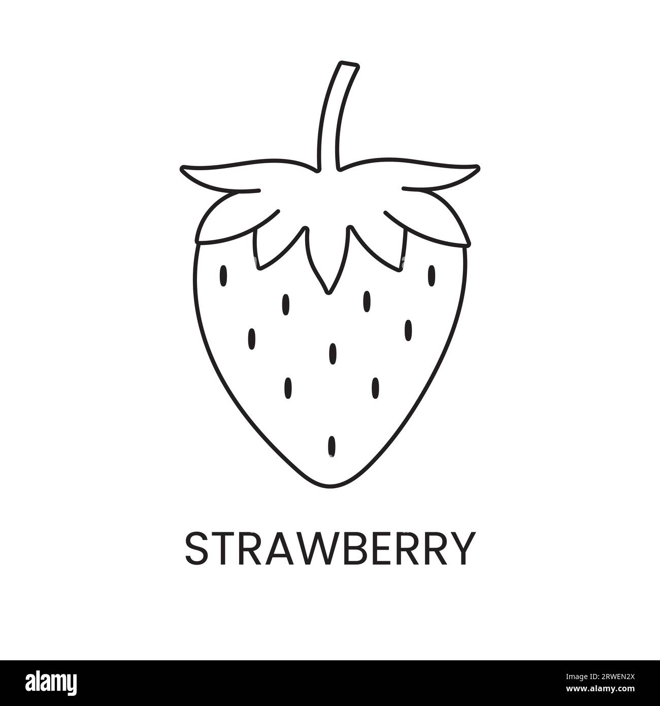 Strawberry line icon in vector, berry illustration Stock Vector Image ...