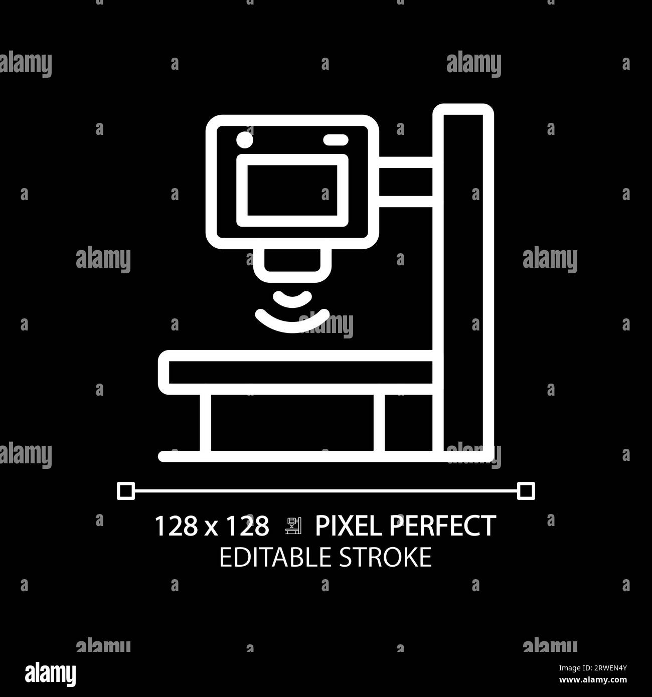 X ray machine pixel perfect white linear icon for dark theme Stock ... X ray machine pixel perfect white linear icon for dark theme Stock ...