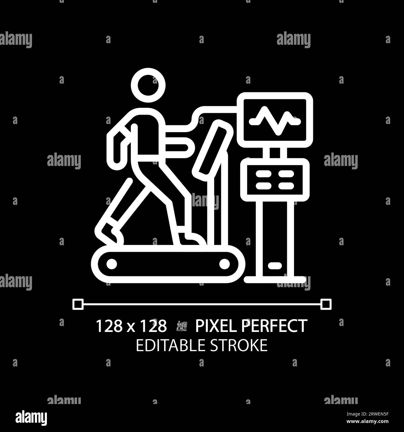 Stress test pixel perfect white linear icon for dark theme Stock Vector ...