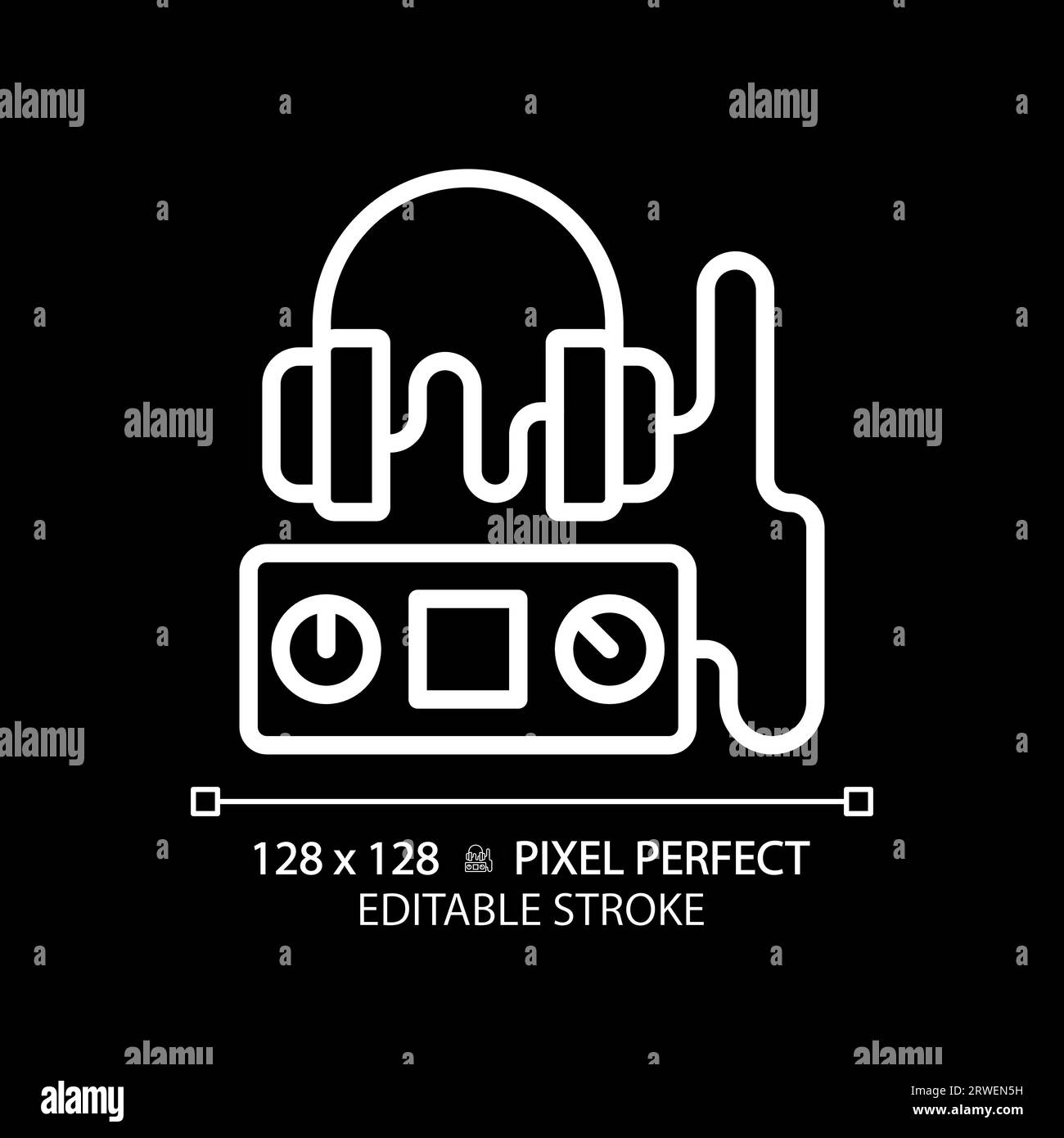 Audiometer pixel perfect white linear icon for dark theme Stock Vector ... Audiometer pixel perfect white linear icon for dark theme Stock Vector ...