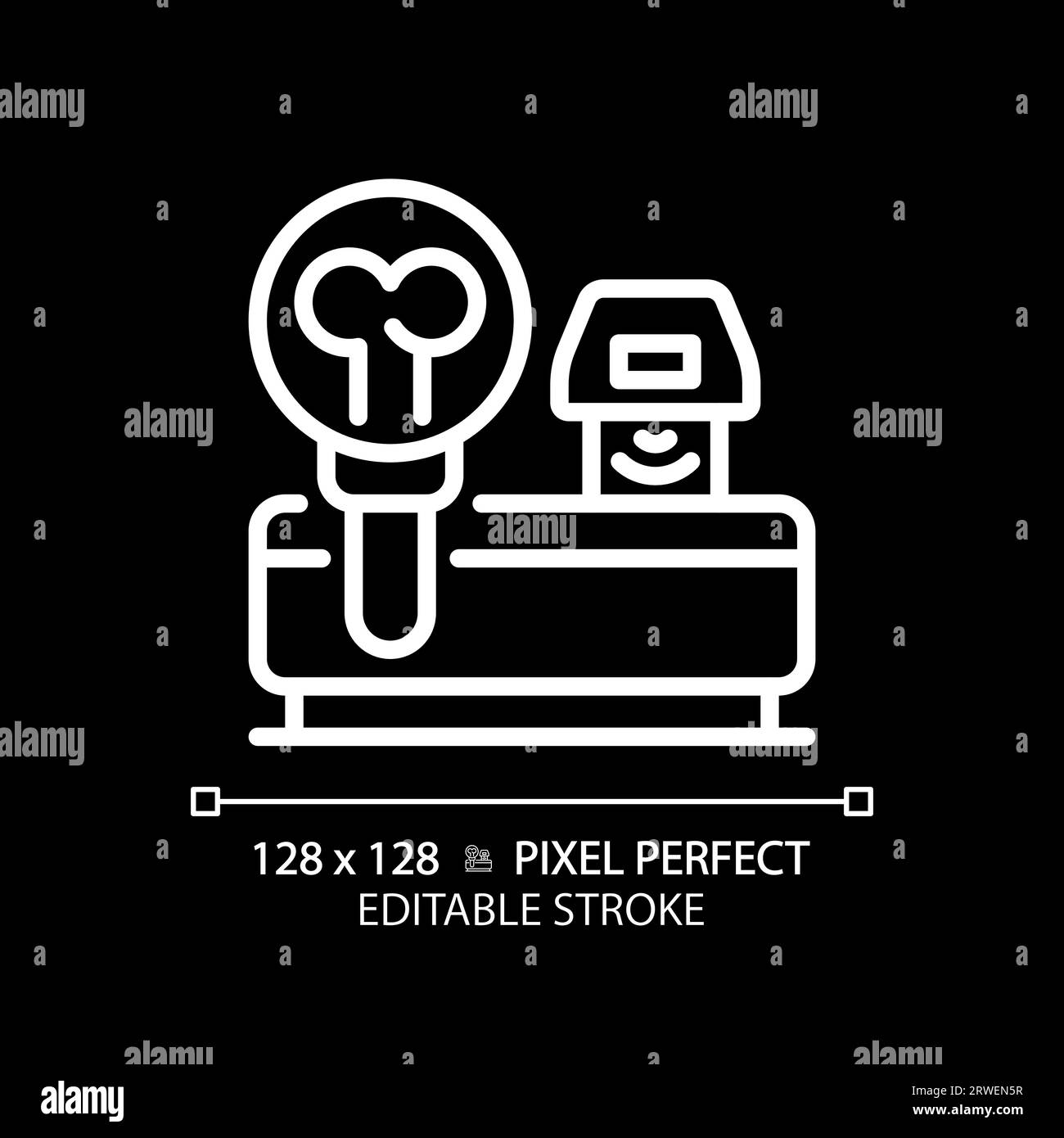 Bone densitometer pixel perfect white linear icon for dark theme Stock ...