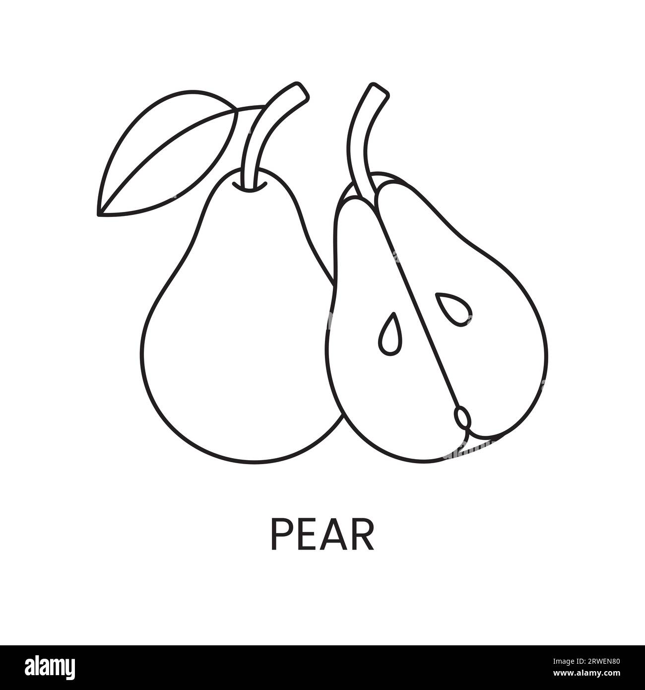 Pear line icon in vector, fruit illustration Stock Vector Image & Art ...