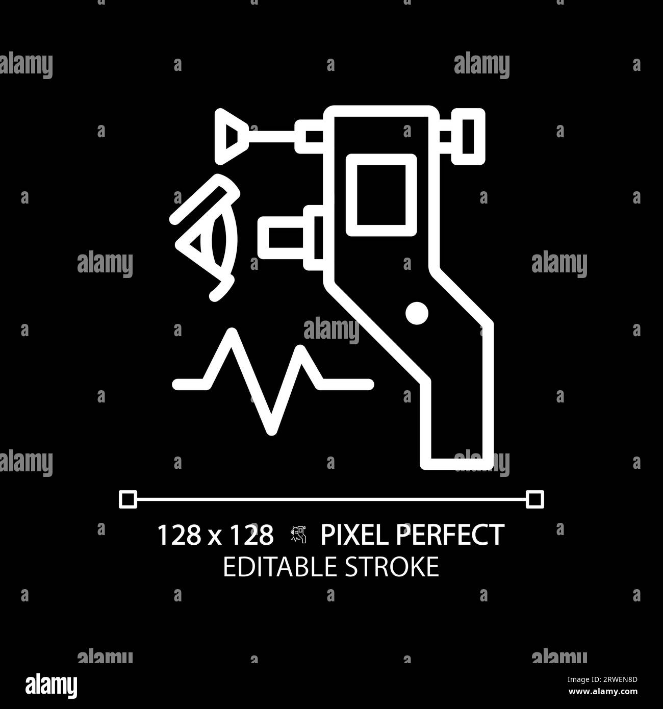 Eye tonometer pixel perfect white linear icon for dark theme Stock ...
