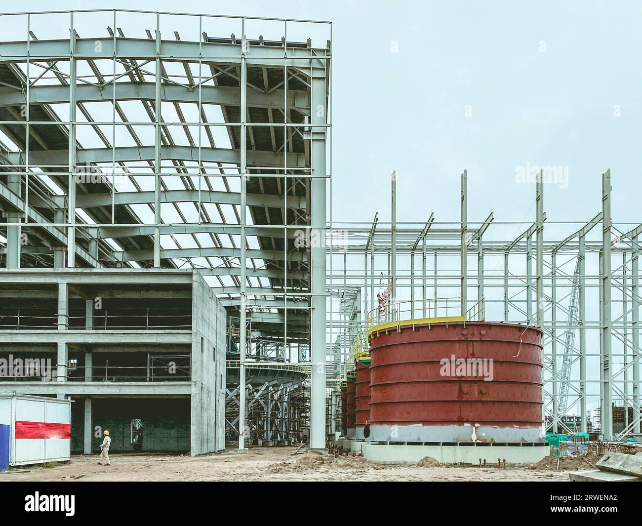 metal warehouse for storage of building materials. a large warehouse ...