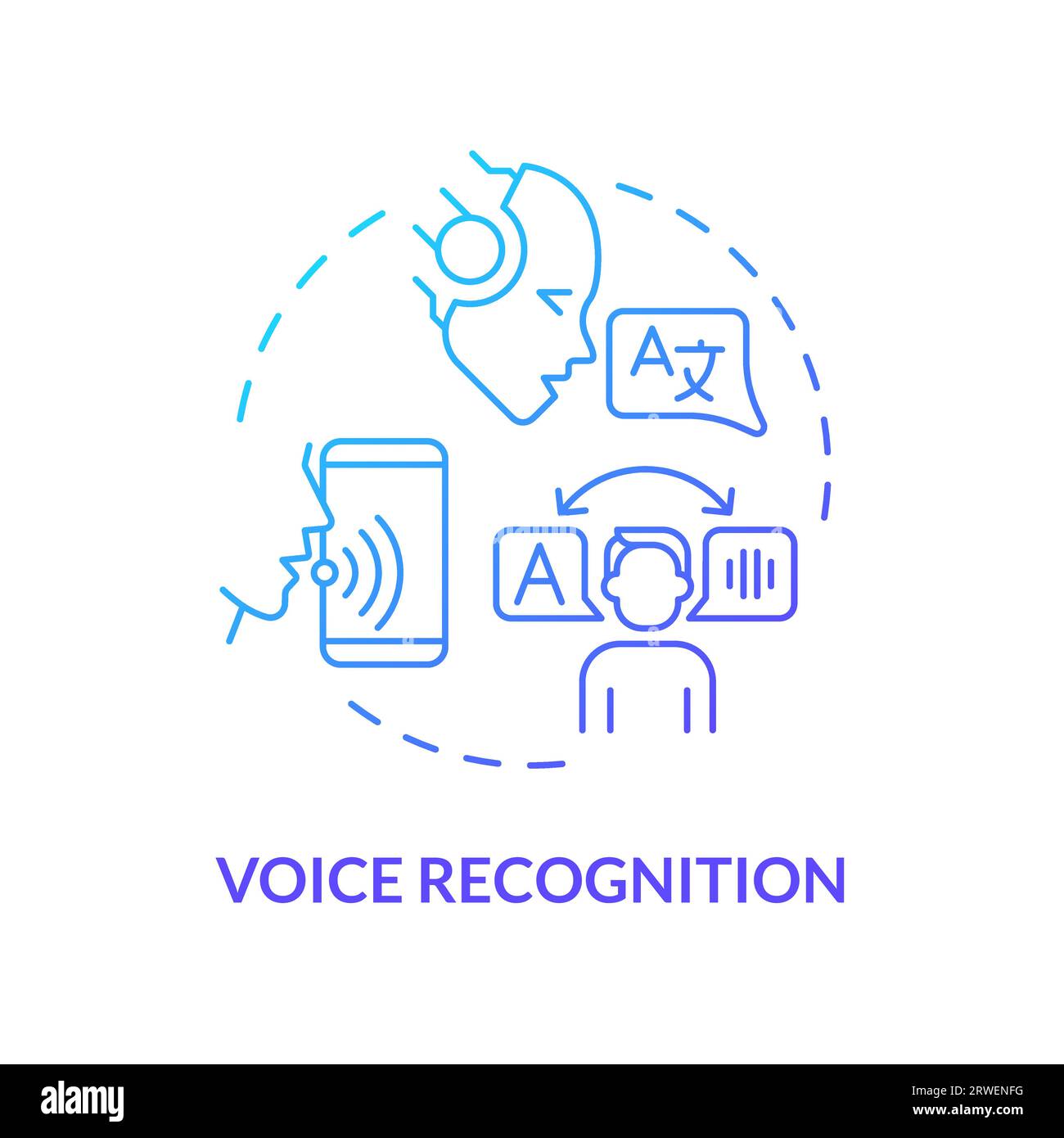 2D voice recognition gradient icon concept Stock Vector Image & Art - Alamy