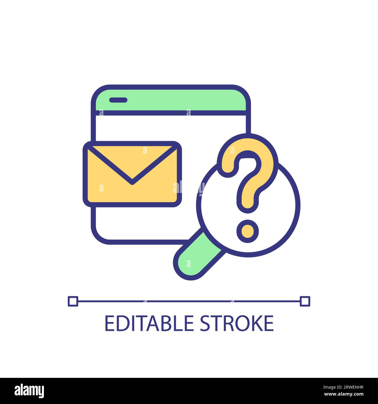 2D thin line multicolor apply and follow up icon Stock Vector Image ...