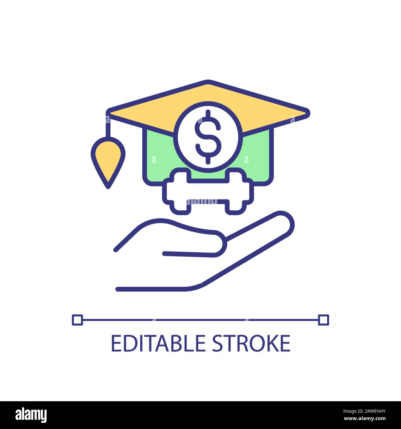 2D thin linear colorful apply and follow up icon Stock Vector Image ...