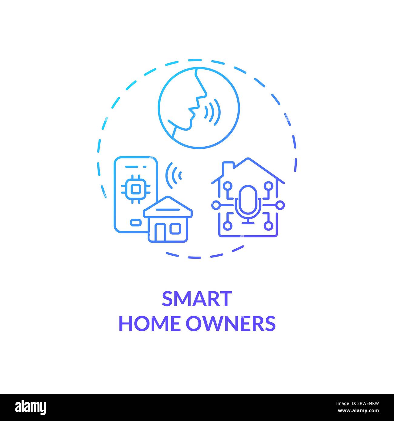 2D smart home owners gradient icon concept Stock Vector Image & Art - Alamy