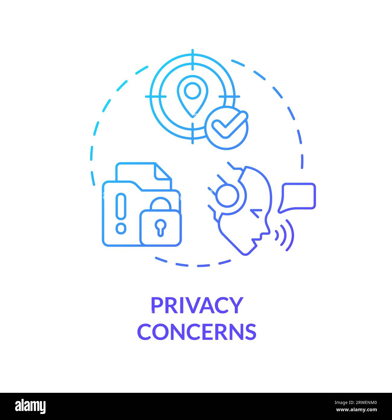 2D privacy concerns gradient icon concept Stock Vector Image & Art - Alamy