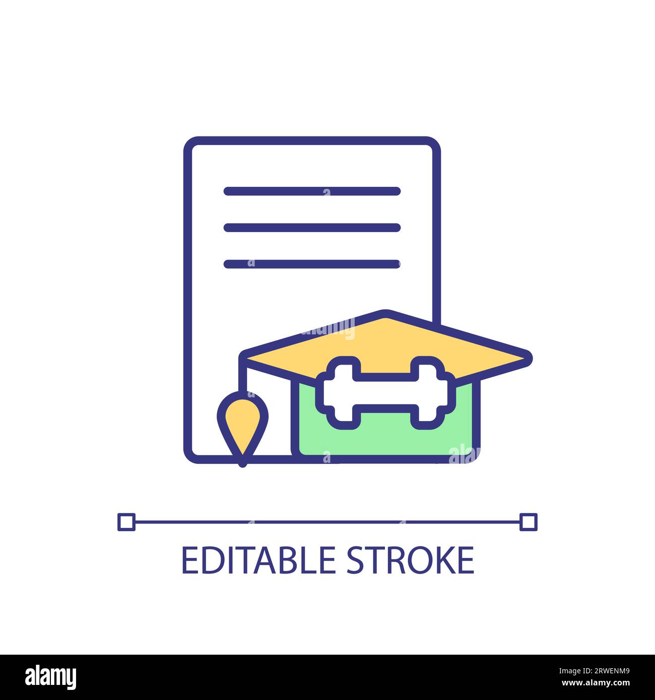 2D thin linear colorful attend appeal meeting icon Stock Vector Image ...