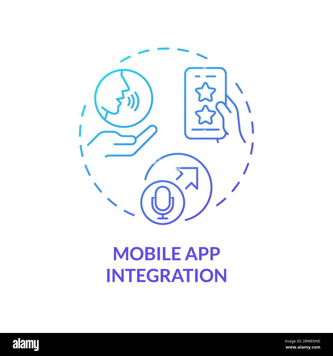 2D mobile app integration gradient icon concept Stock Vector Image & Art - Alamy