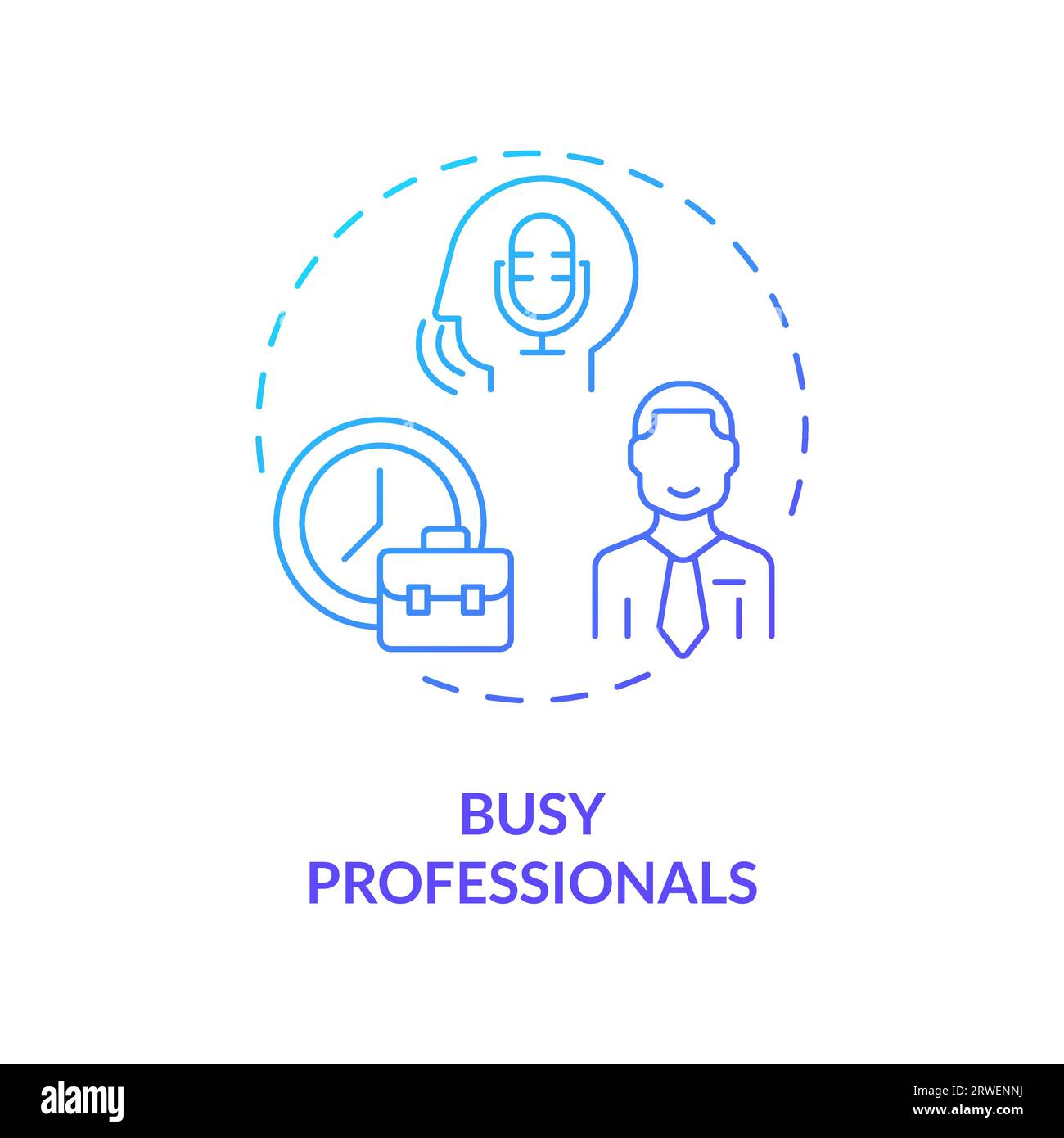 2D busy professionals gradient icon concept Stock Vector Image & Art ...