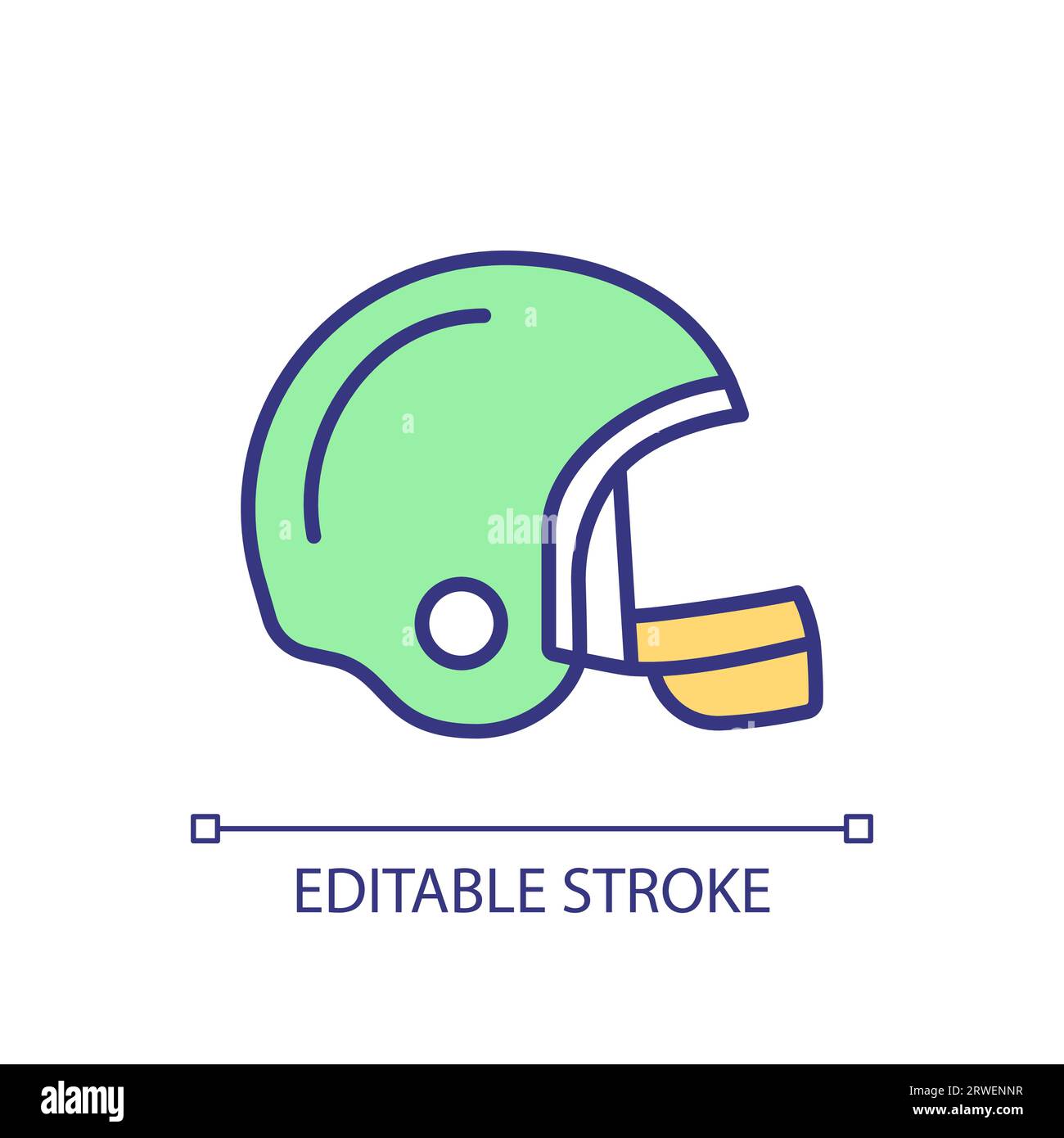 2D thin line american football colorful icon Stock Vector Image & Art ...